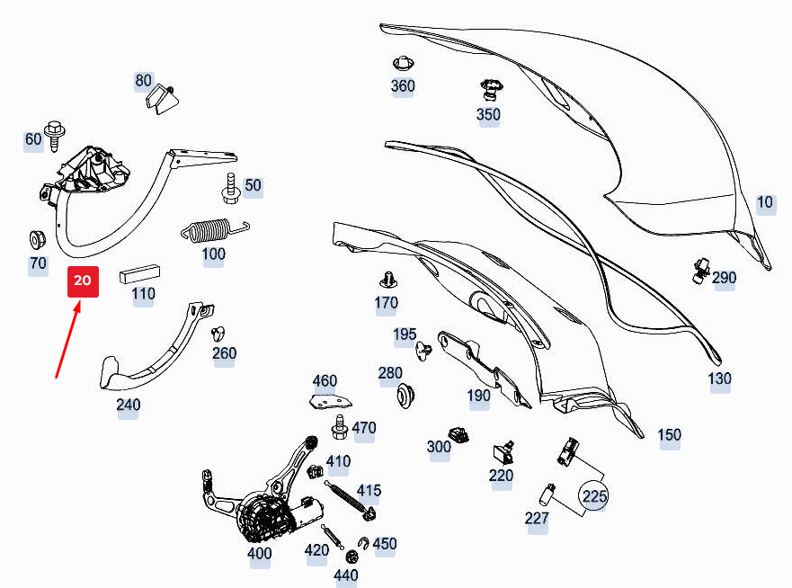 MERCEDES C-class C205 2.1 Boot Lid Tailgate Hinges A2057501528 Good for ...