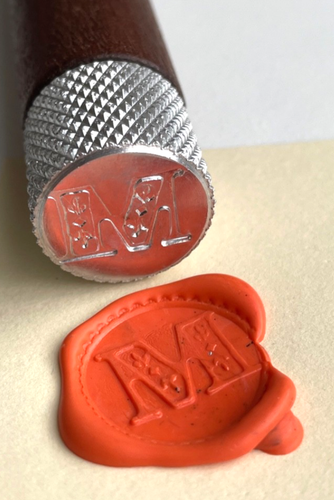 Hallmark M Monogram Initial Vintage Wax Seal Imprint Stamp Wood Handle ...