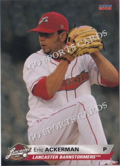 2008 Lancaster Barnstormers Eric Ackerman Rookie Card Independent ...