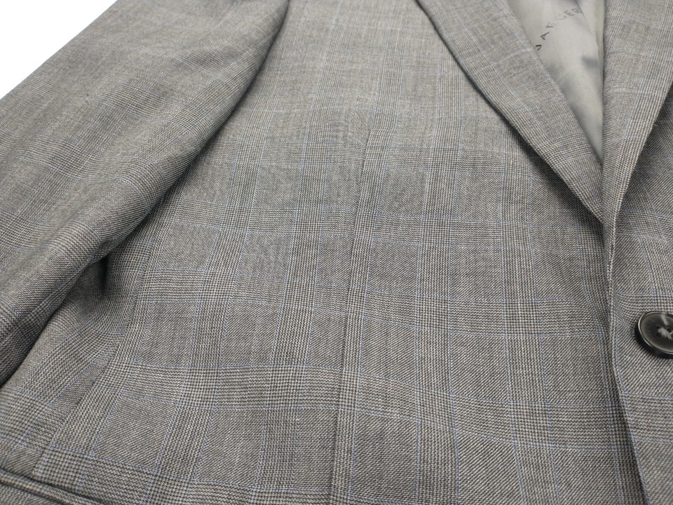 Men's Jaeger Grey Modern Fit Subtle Check Blazer Suit Jacket 100% Wool ...