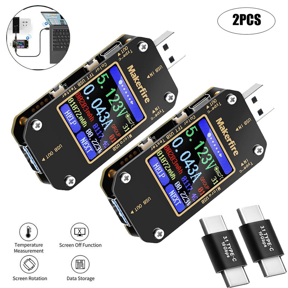 USB Power Meter Tester Current Multimeter Voltmeter Ammeter Detector ...
