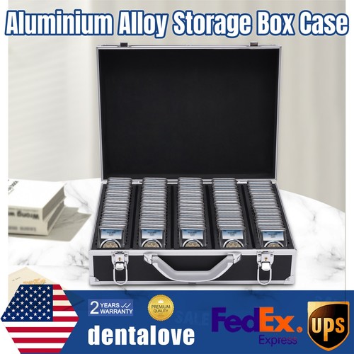Aluminium Alloy Storage Box Case with Lock for 100 Dollar Coins Holders ...