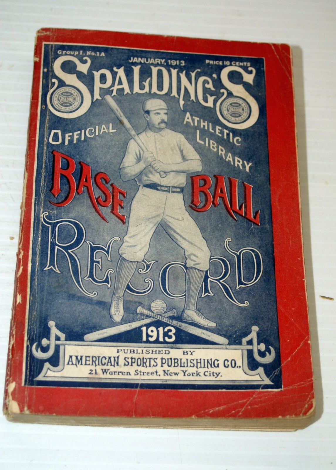 JANUARY 1913 SPALDING’S OFFICIAL ATHLETIC LIBRARY BASE BALL RECORD BOOK ...