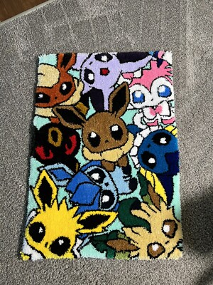 Eevee Eeveelution Pokemon CUSTOM Handmade Tufted Rug 30inx20in | eBay