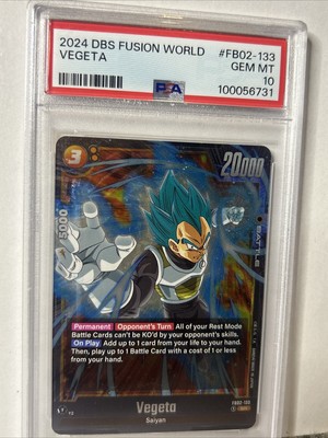 PSA 10 Dragon Ball Super Fusion World Blazing Aura Vegeta #FB02-133 | eBay