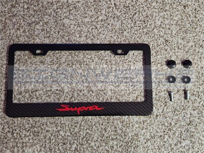 Supra A90 Red New CF Printed Pattern Black Aluminum License Plate Frame ...
