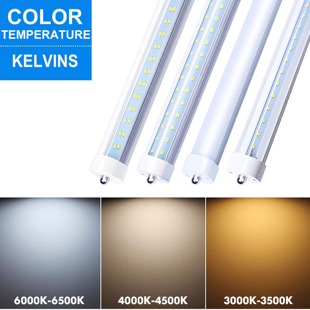 25 Pack LED 8 FT Shop Light Fixture T8 Single Pin FA8 Bulbs 45W 5000LM ...
