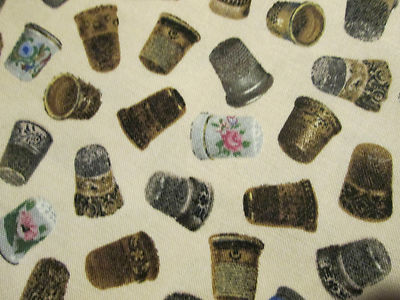 THIMBLES DECORATIVE SPECIAL THIMBLE ON CREAM COTTON FABRIC BTHY | eBay