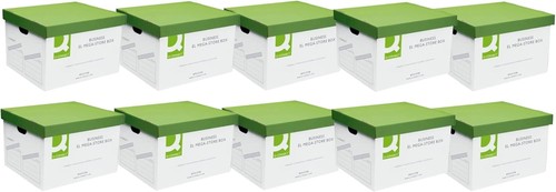 10 Business Archive Office Storage Boxes with Lid and Handles Stackable ...