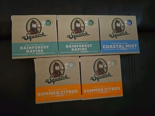 5 Pc Mix Dr Squatch Soap Natural Soap Rainforest/Citrus/Coastal 5oz (L4) | eBay