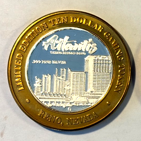 (3) Ltd Edt $10 Silver Proof .999 Casino Tokens Atlantis, Silver Legacy ...