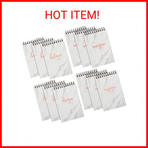 Paper Junkie 12 Pack Small Spiral Bound Motivational Notebooks 4x6 Inch ...