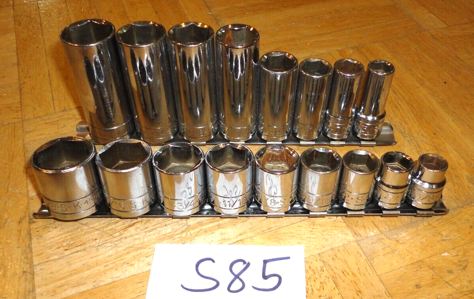 S-K TOOLS 17 PIECE 3/8 DRIVE SHORT & DEEP SAE. SOCKET SETS | eBay