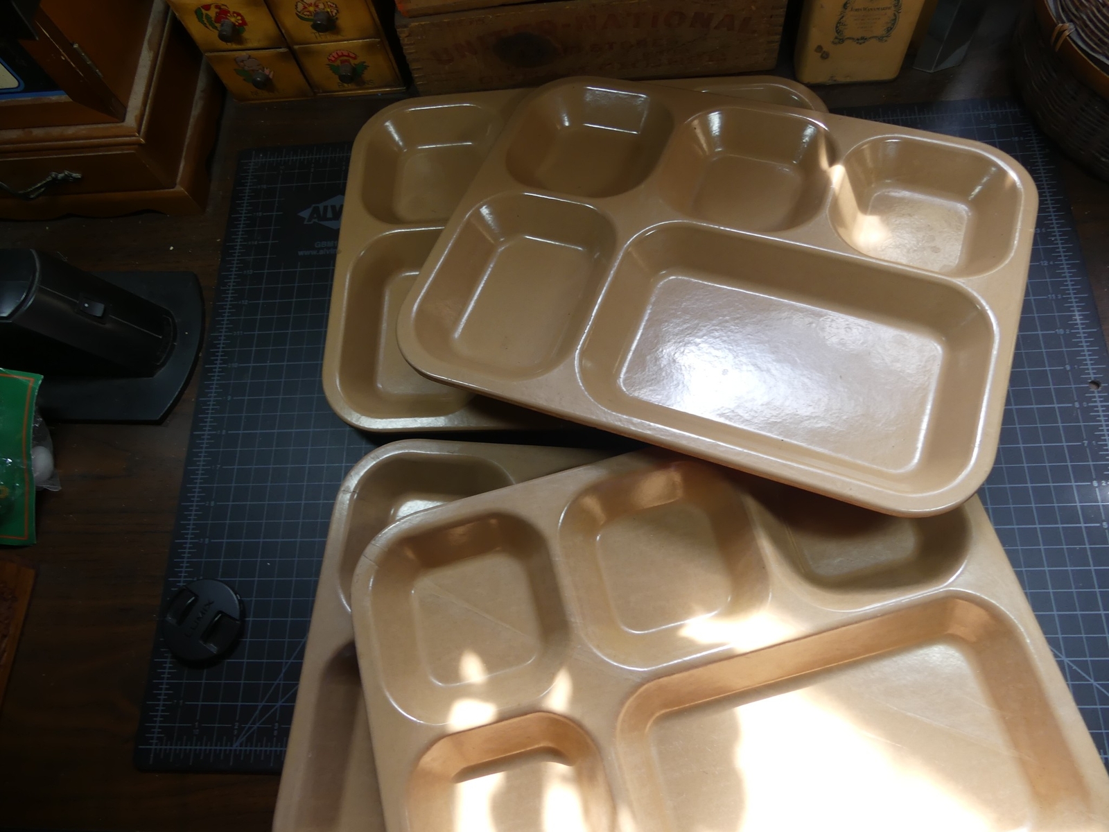 Vintage U.S. Army Mess Melamine Serving Trays 5 Compartment Lot of 4 | eBay