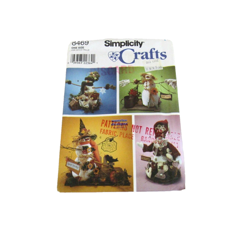 Simplicity Crafts Pattern #8469 Vtg 90's Snowman & Snowwoman Uncut ...