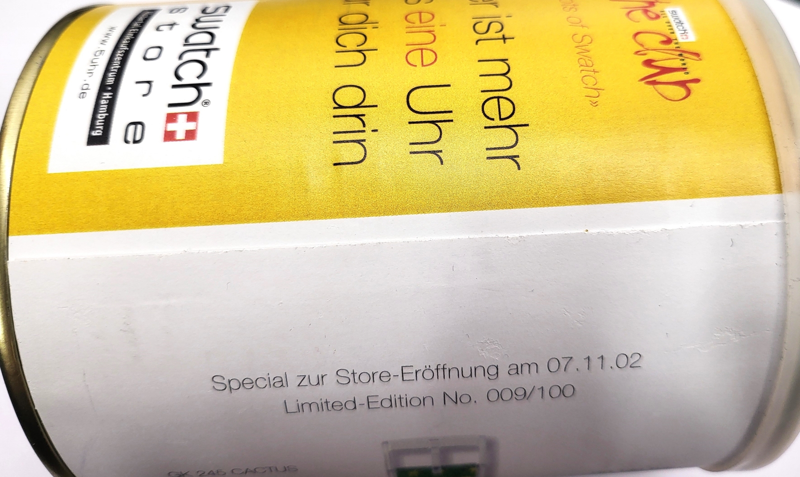 SWATCH SPECIAL 2002 German Tin - GERPACK7 - Hamburg Store (Opening ...