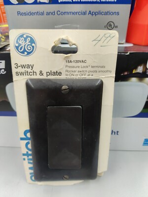 NOS GE 3-way Rocker Switch And Plate Brown 15 Amp 120 Volt | eBay