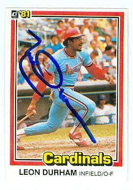 Leon Durham autographed baseball card (St Louis Cardinals) 1981 Donruss ...