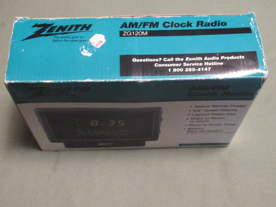BRAND NEW - Zenith Dual Alarm Clock Radio AM/FM Stereo Model ZG120M | eBay