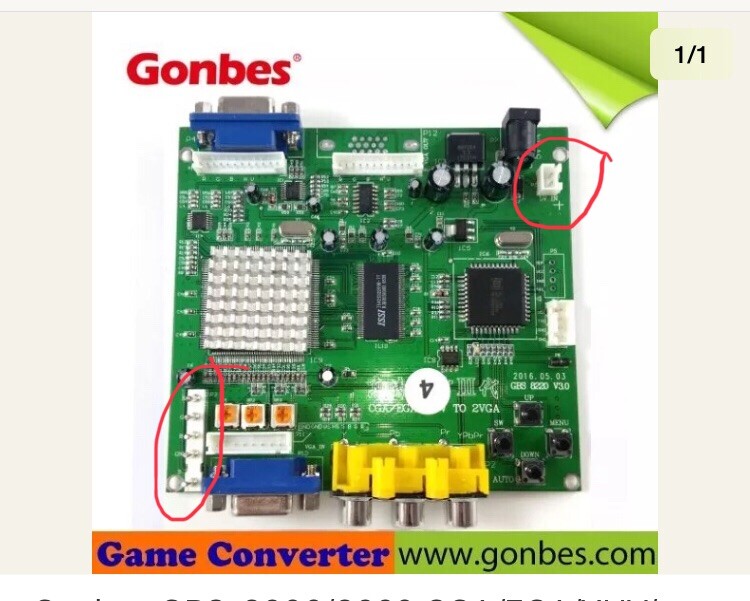 Jamma Adapter GBS 8200/8100 Converter RGB To VGA , 15/31 Khz Borne ...