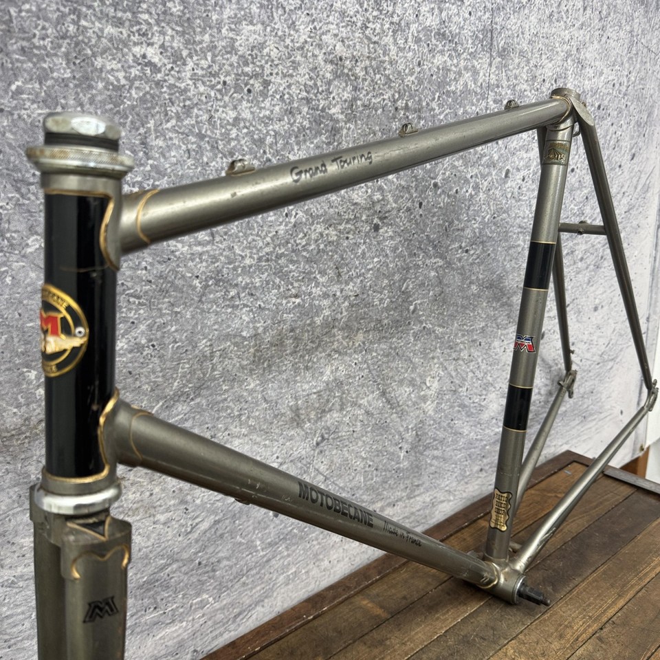 Vintage Motobecane Grand Touring Road Bike Frame 59cm Steel Silver 700c ...