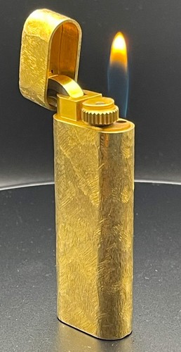 Cartier Vintage WORKING Oval Hammered Gold Plated Lighter | eBay