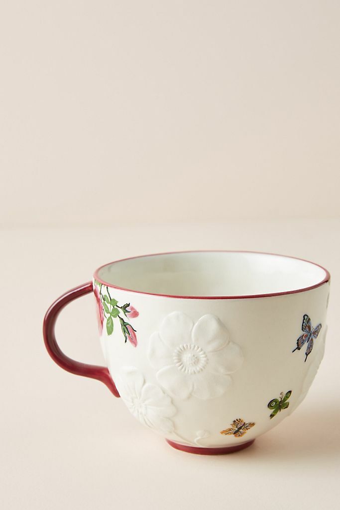 Nathalie Lete Titania Mug Anthropologie Love Birds Coffee Cup Floral ...