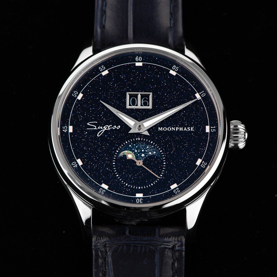 Sugess MoonPhase Aventurine Dial Auto Mechanical Watch V3 - TIMEGRAPHED ...