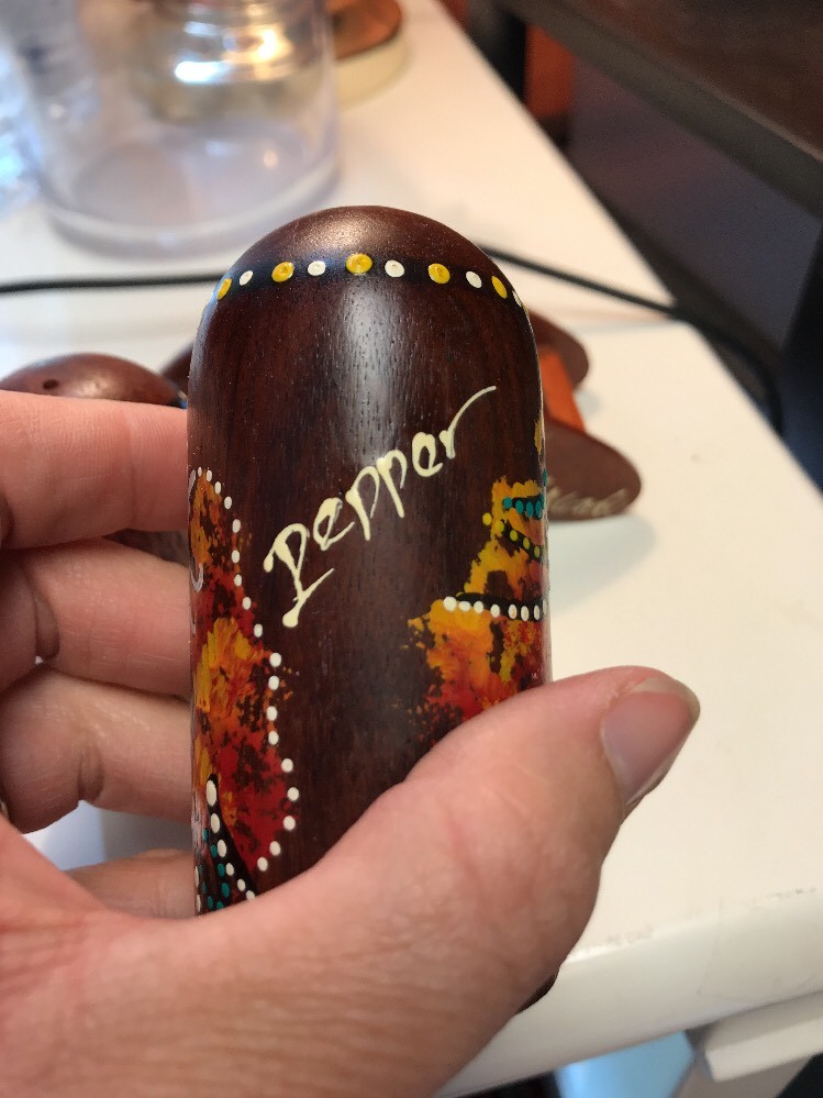 VTG Australia Aboriginal Art Handmade Painted Wooden Salt Pepper ...
