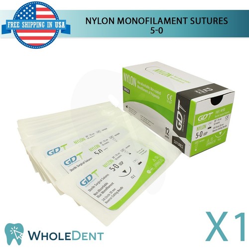 1X Atraumatic Nylon SurgicaI Suture Sewing Thread 3/8 Circle Reverse ...