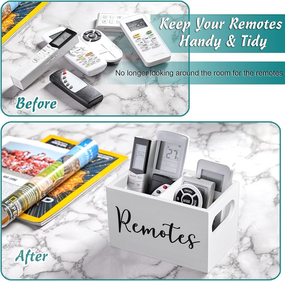 Remote Control Holder, White TV Caddy Organizer for | eBay