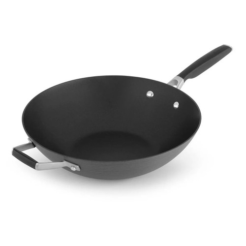 Calphalon 12 Inches Nonstick AquaShield Wok Pan with Long Silicone ...