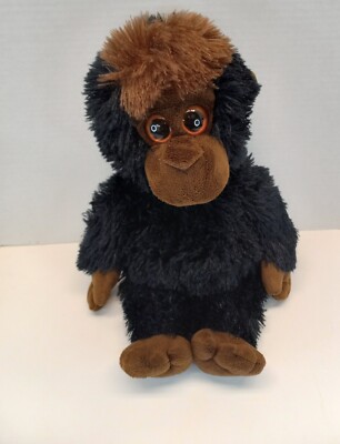 Ty Plush Stuffed Toy Gorilla Monkey 16" Tall Shell Tysilk Black & Brown ...