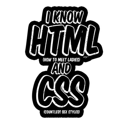 2 x Car Stickers - i know html and css Decal Truck Bumper Laptop Window ...