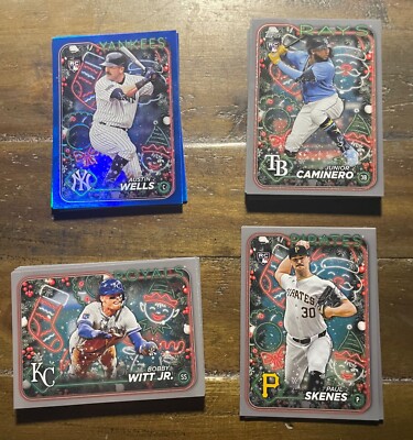 2024 Topps Holiday Parallels Blue Metallic + Silver Glitter You Pick ...