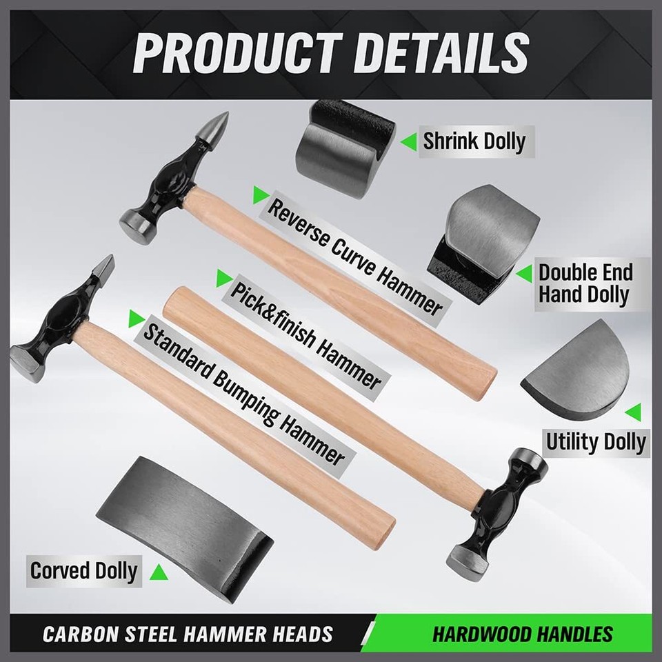 SWANLAKE 7 Piece Auto Body Repair Kit Auto Body Tools Auto Body Repair ...
