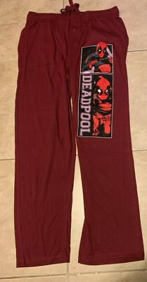 Official Marvel Deadpool Men's Pajama Pants Red Large NEW w/ Tag Spider ...