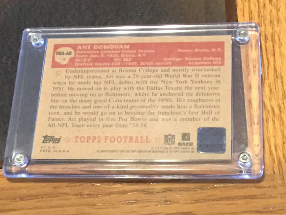 2006 TOPPS HERITAGE ART DONOVAN AUTOGRAPH AUTO #052/200 | eBay