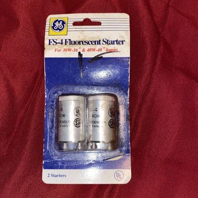 GE FS-4 Starters (2pk) for 30& 40 watt Flourescent lamps NIP | eBay