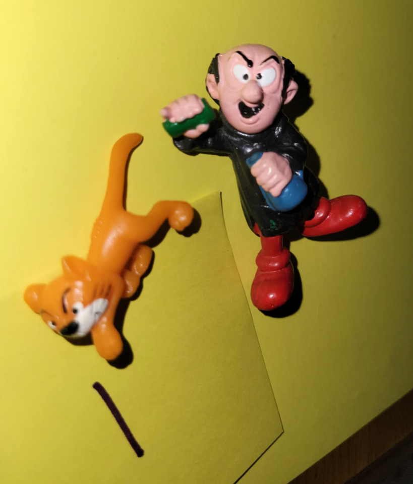 1978 Vintage Schleich Peyo The Smurfs Villain Gargamel & Cat Azrael PVC ...