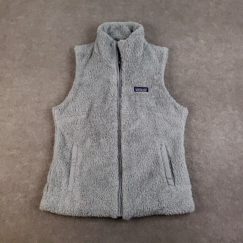 Patagonia Los Gatos Vest Womens Medium Gray Fuzzy Fleece Full Zip 25216 ...