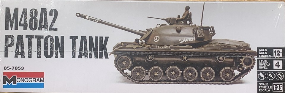 Monogram M48A2 Patton Tank Plastic Model Kit 1:35 Scale Sealed Parts ...