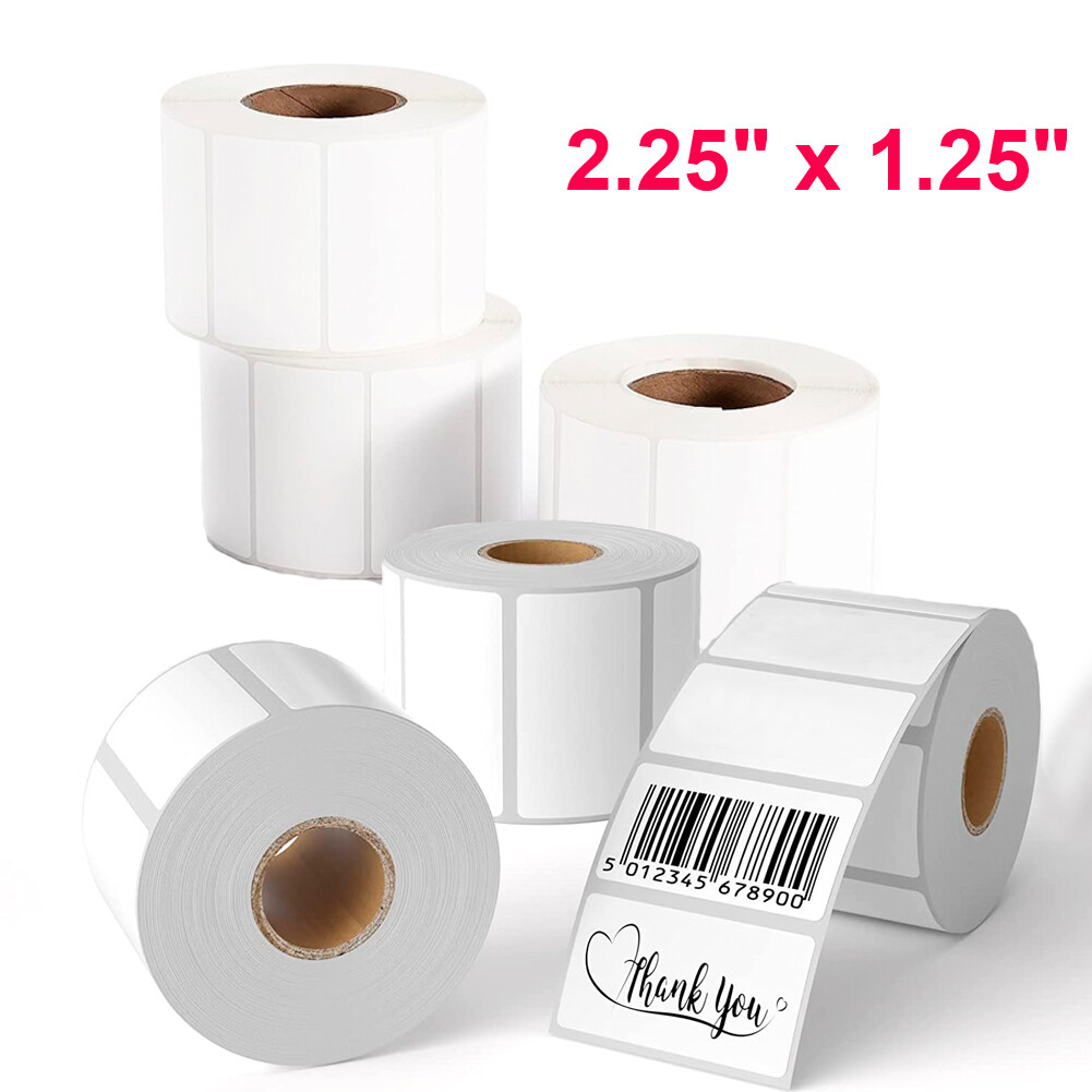 6 Rolls 2.25"x1.25" Direct Thermal Labels Adhesive SKU Labels for Zebra ...