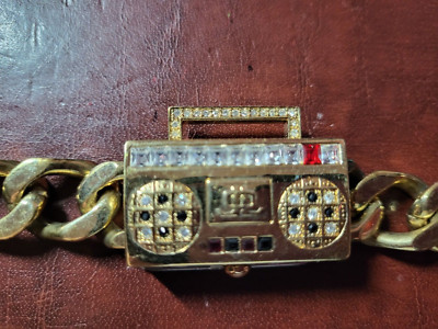 Vintage Jennifer Lopez JLO Gold tone Boombox with Swarovsky Crystals ...