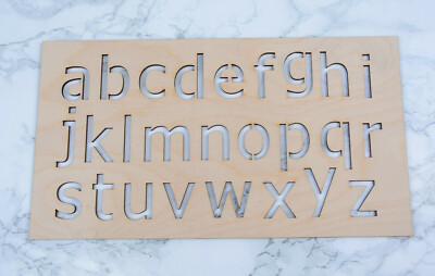 Wooden Alphabet letter Stencil Set of 26 Lower case letters a-z 25mm ...