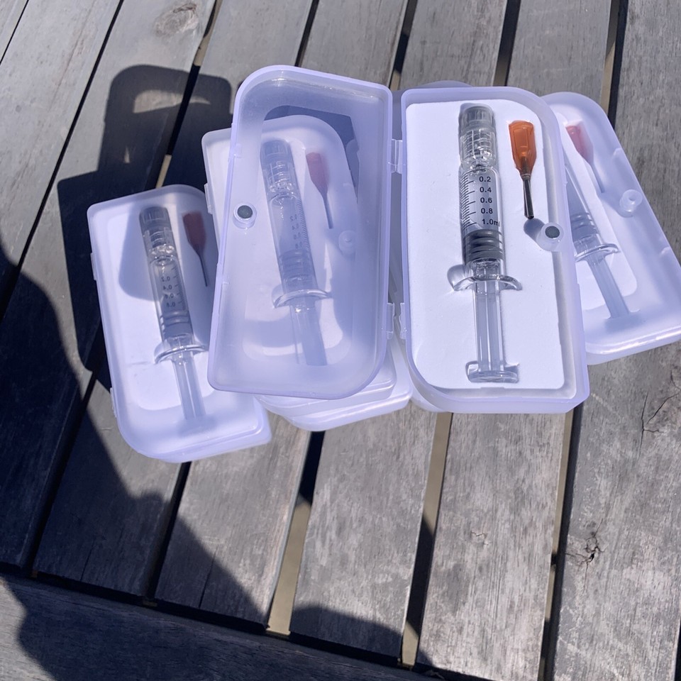 5 Pack - Glass Luer Lock Syringe 1 ML Heat Resistant W/ Dull Needle ...