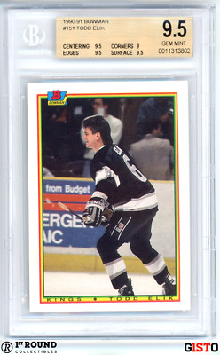 POP 1: Todd Elik RC BGS 9.5: 1990-91 Bowman Rookie Card Gisto #151 | eBay