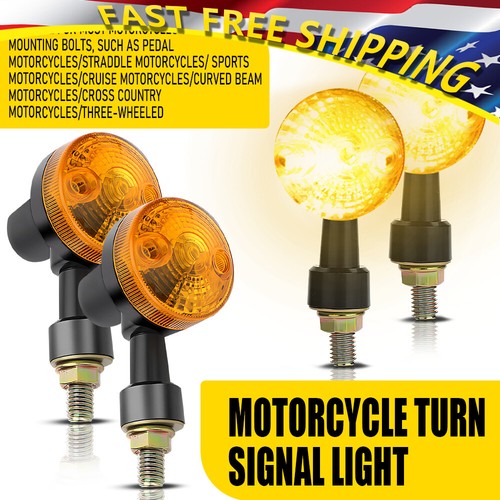 4X Amber Signals Turn Indicator Light Universal Fit Motorcycle Lamp ...