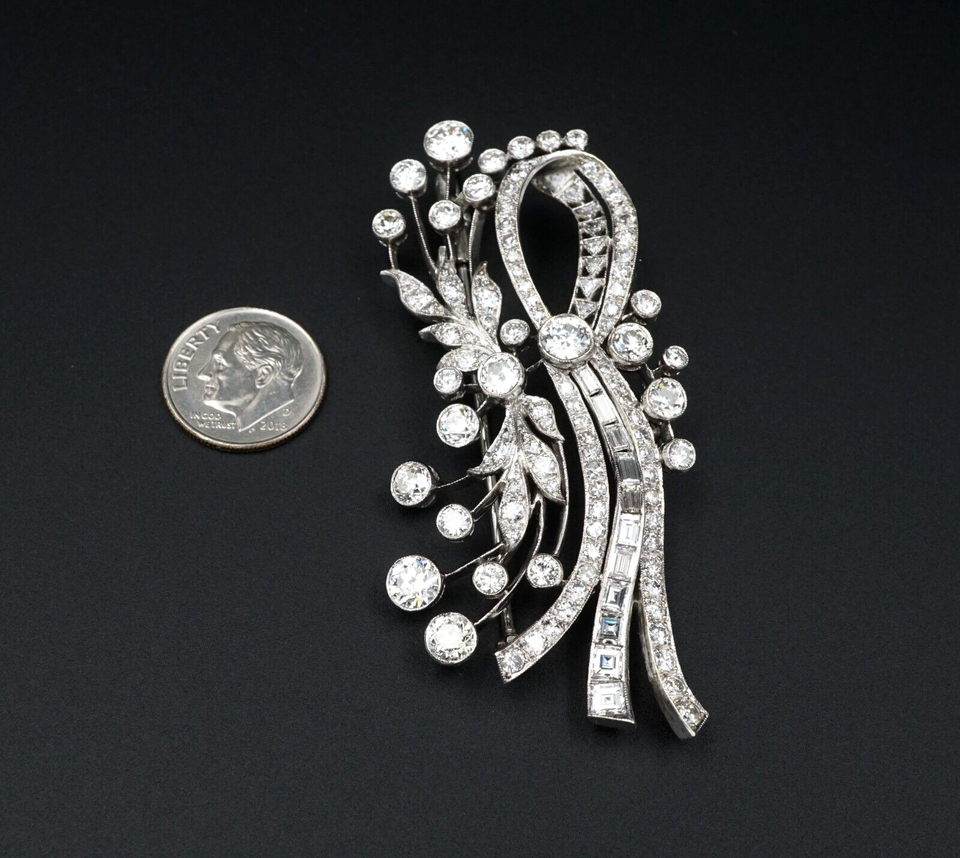 18k Diamond Ribbon Brooch Yellow Gold 9 carat 3" Luxe OG479 | eBay