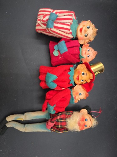 VINTAGE JAPAN CHRISTMAS KNEE HUGGER ELF PIXIE RED & WHITE STRIPED Lot ...